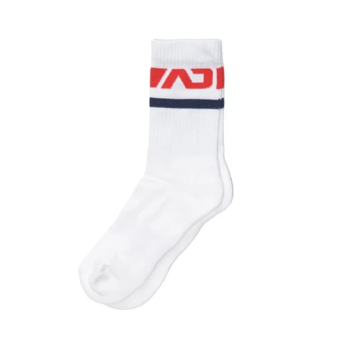Addicted Białe skarpety sportowe AD521 C-06 z czerwonym logo | Masculo ...